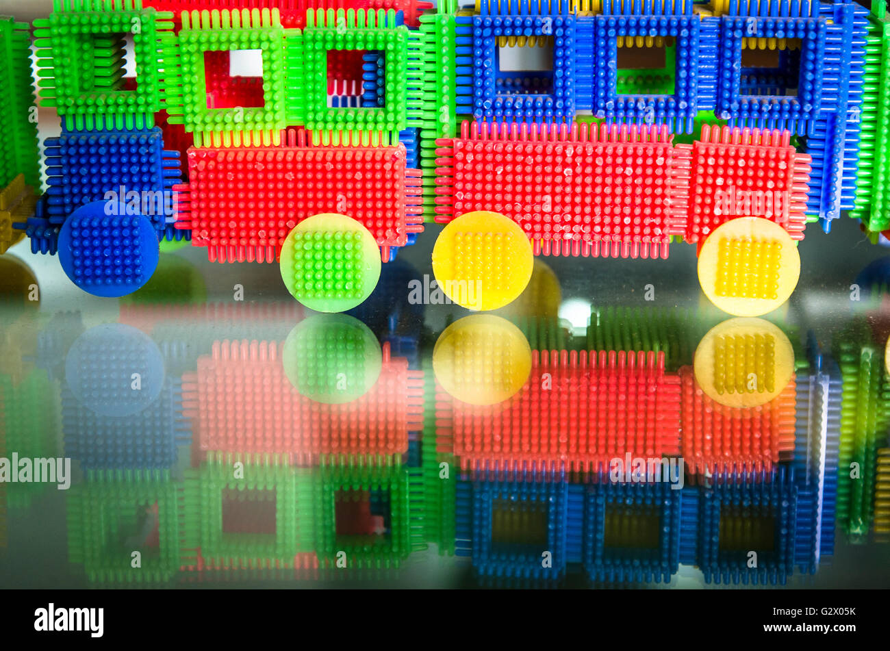 Colourful Lego train Stock Photo - Alamy