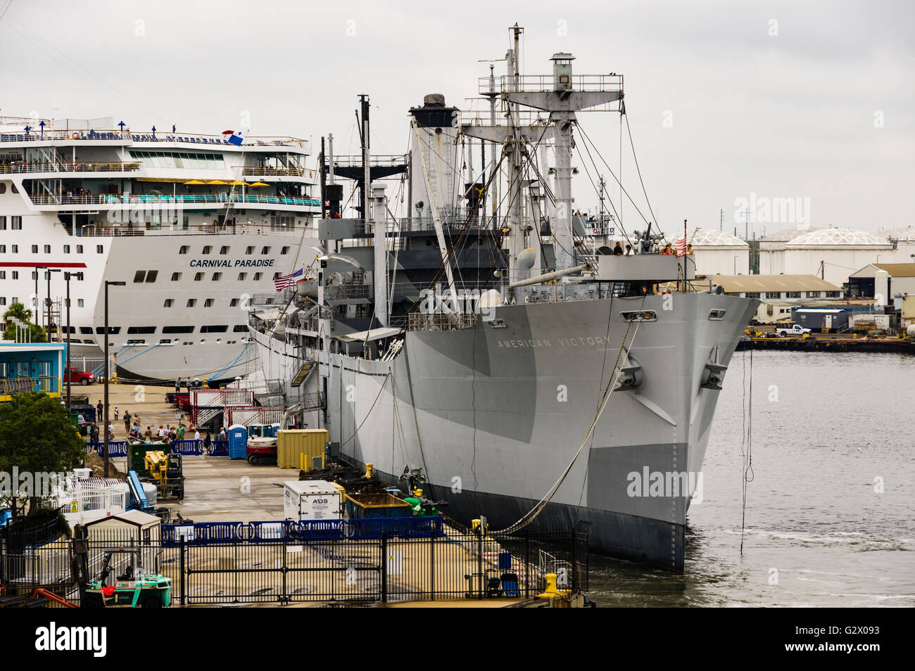 Liberty Ship American Victory at dock in Tampa Bay, Florida Stock Photo ...