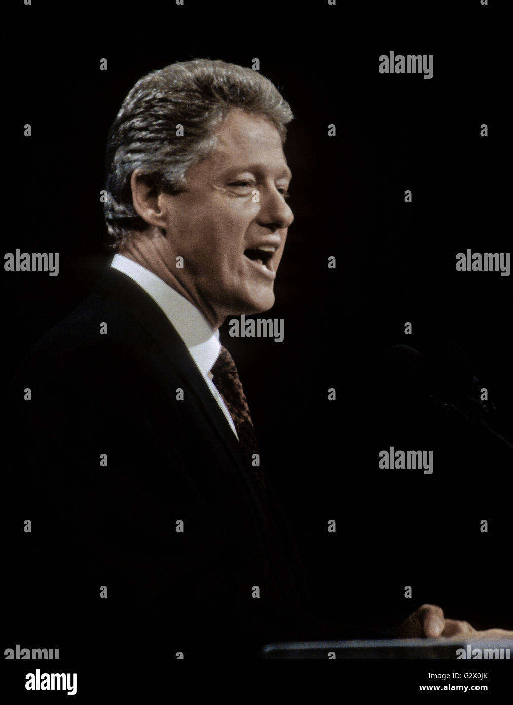 Manhattan, New York, 16th July, USA, William Clinton delivers his ...