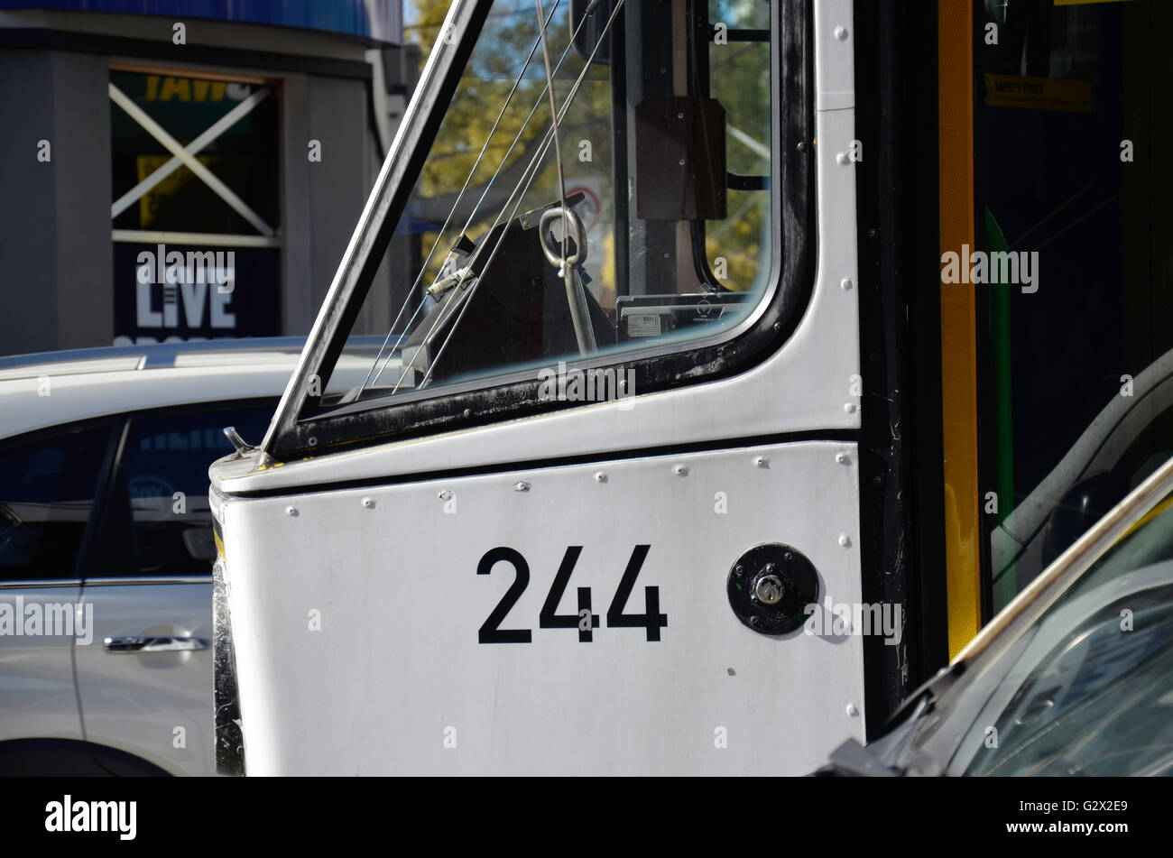 Detail shot of the front of a Melbourne tram in Australia Stock Photo ...