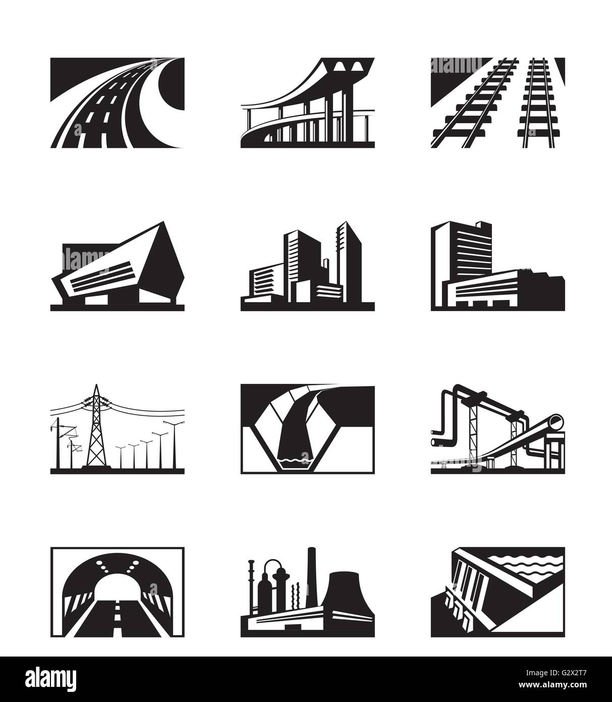 Different industrial construction - vector illustration Stock Vector ...