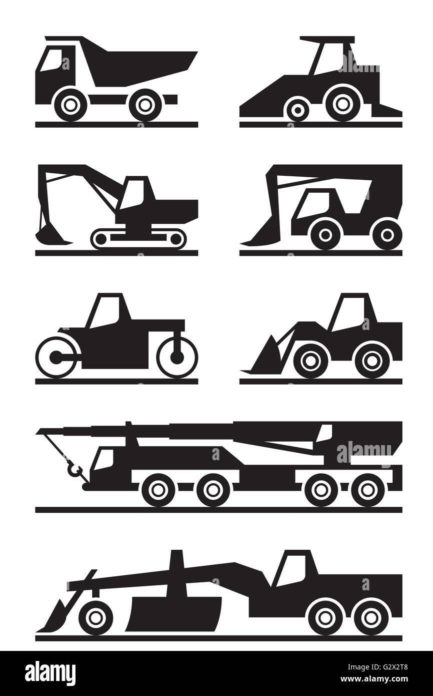 Road construction machinery - vector illustration Stock Vector Image ...