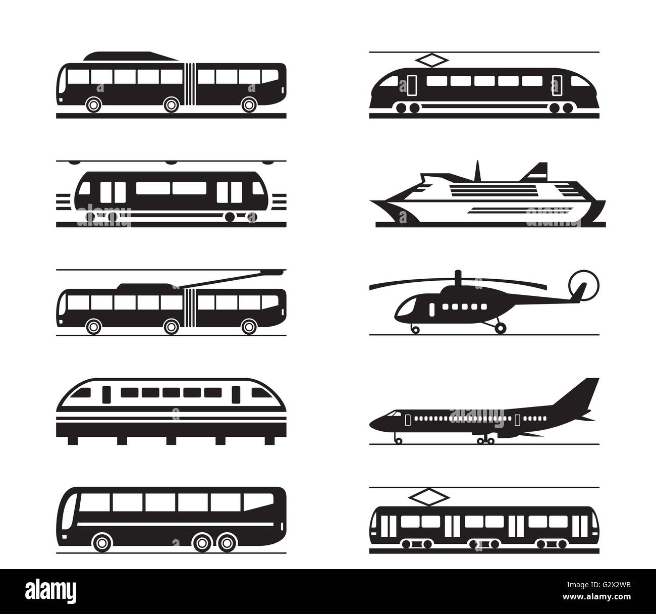 Public transportation icon set - vector illustration Stock Vector Image ...