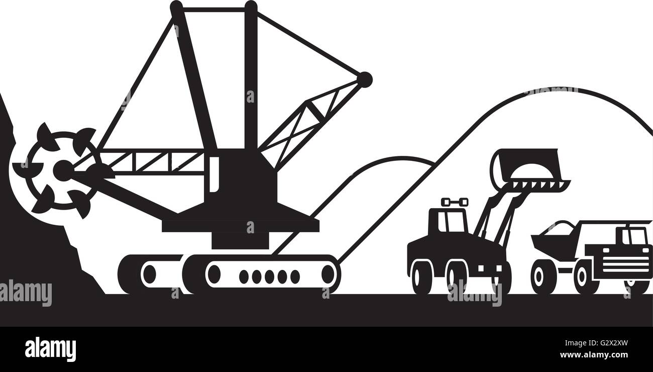 Heavy mining machinery - vector illustration Stock Vector Image & Art ...