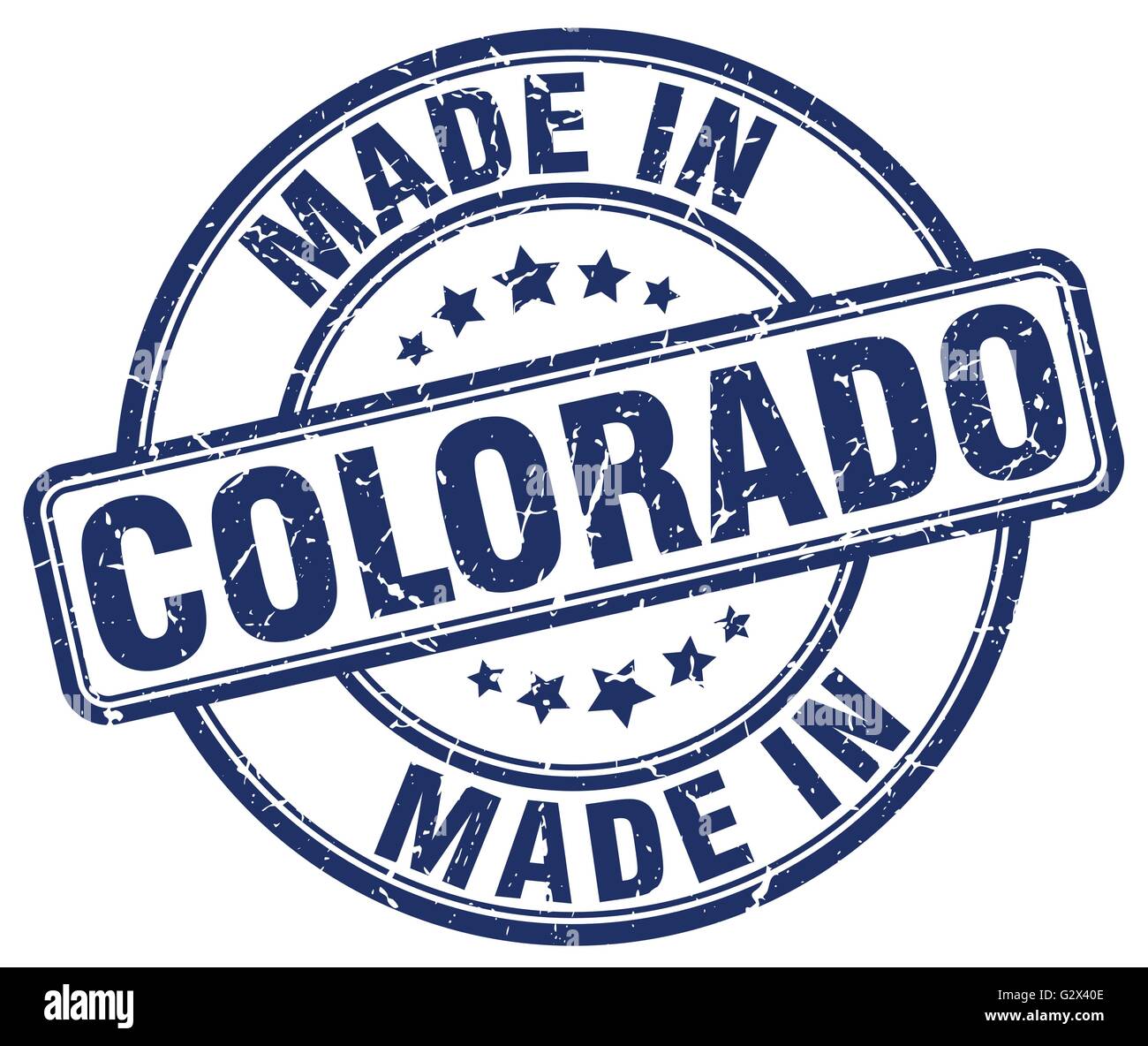 made in Colorado blue grunge round stamp Stock Vector Image & Art - Alamy