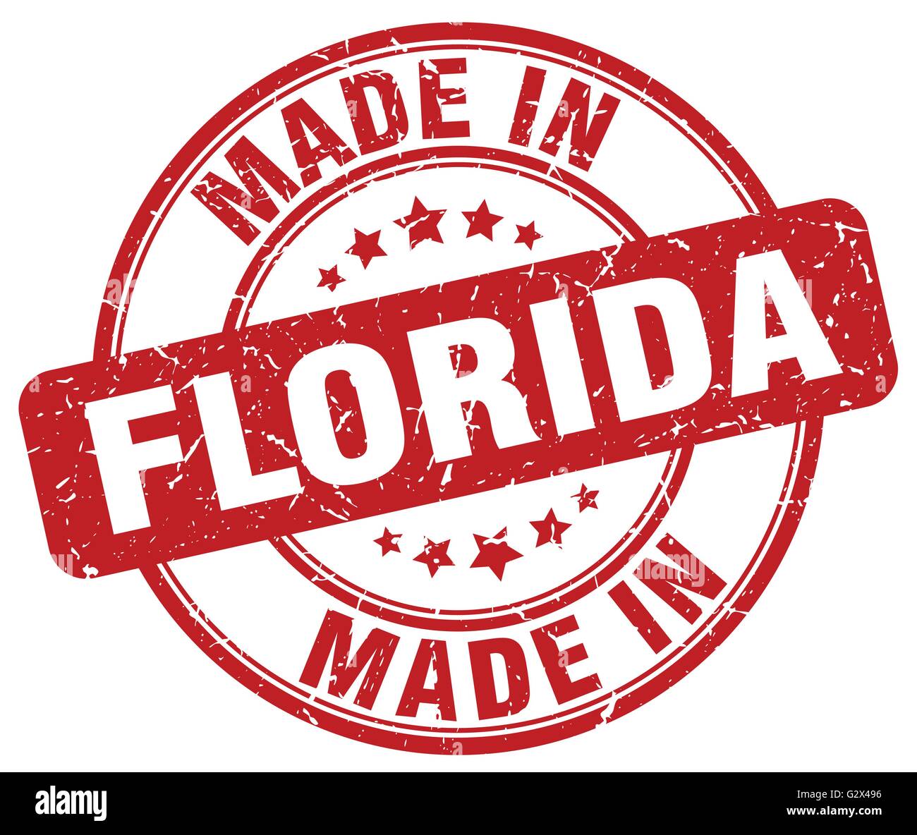made in Florida red grunge round stamp Stock Vector Image & Art - Alamy