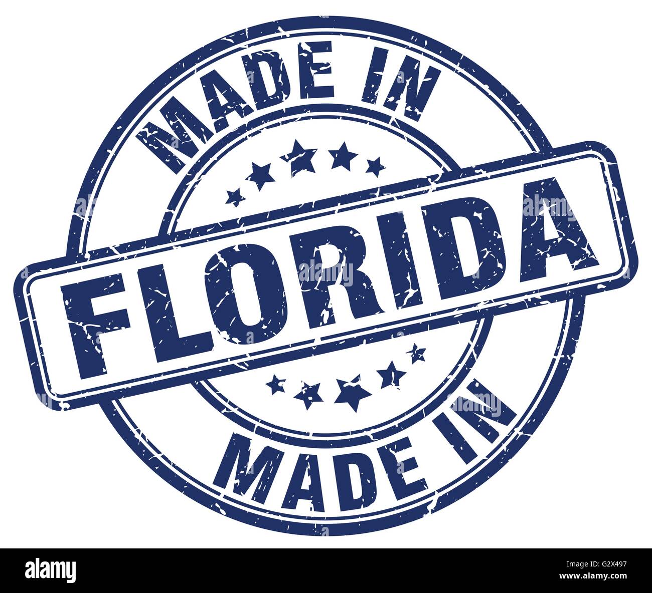 made in Florida blue grunge round stamp Stock Vector Image & Art - Alamy