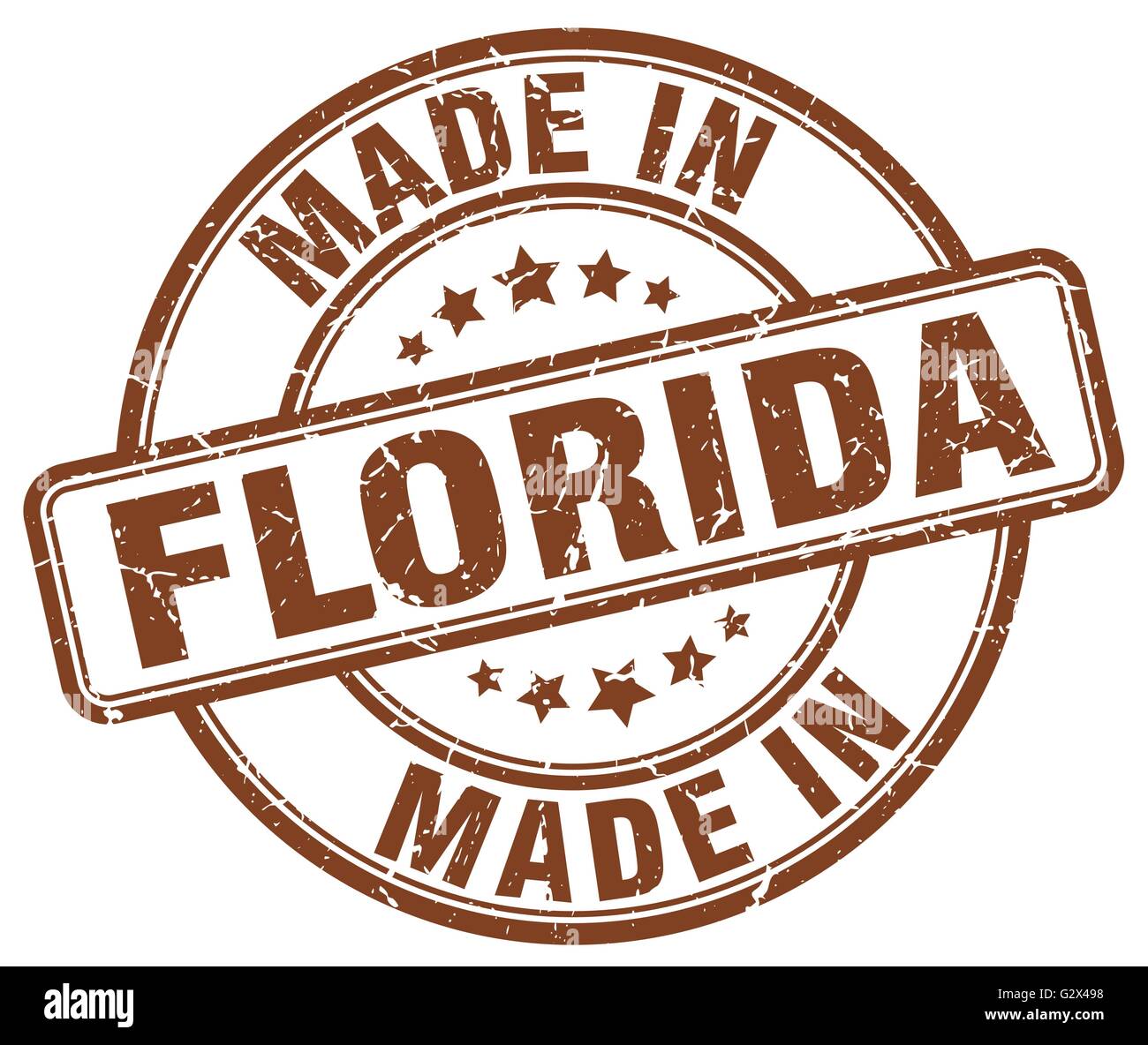 made in Florida brown grunge round stamp Stock Vector Image & Art - Alamy