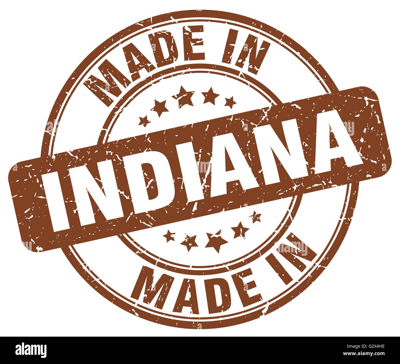 made in Indiana brown grunge round stamp Stock Vector Image & Art - Alamy