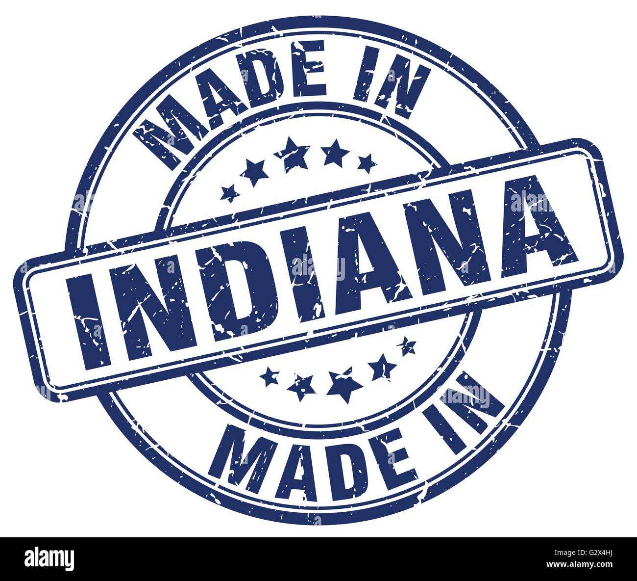 made in Indiana blue grunge round stamp Stock Vector Image & Art - Alamy