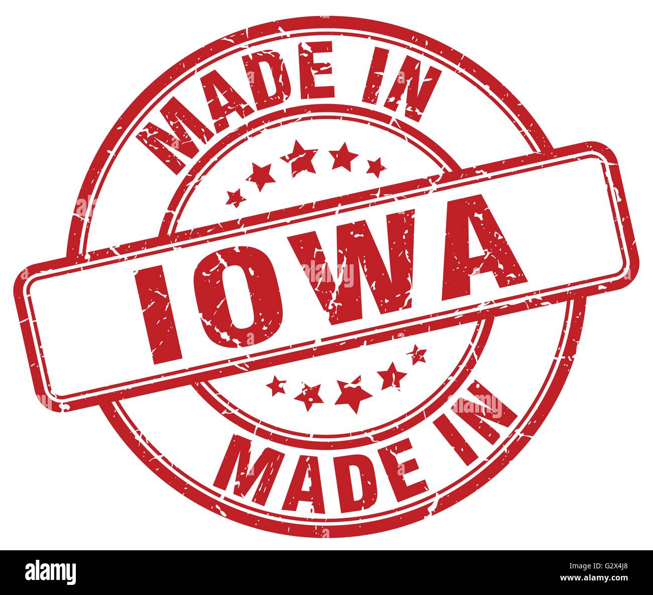 made in Iowa red grunge round stamp Stock Vector Image & Art - Alamy