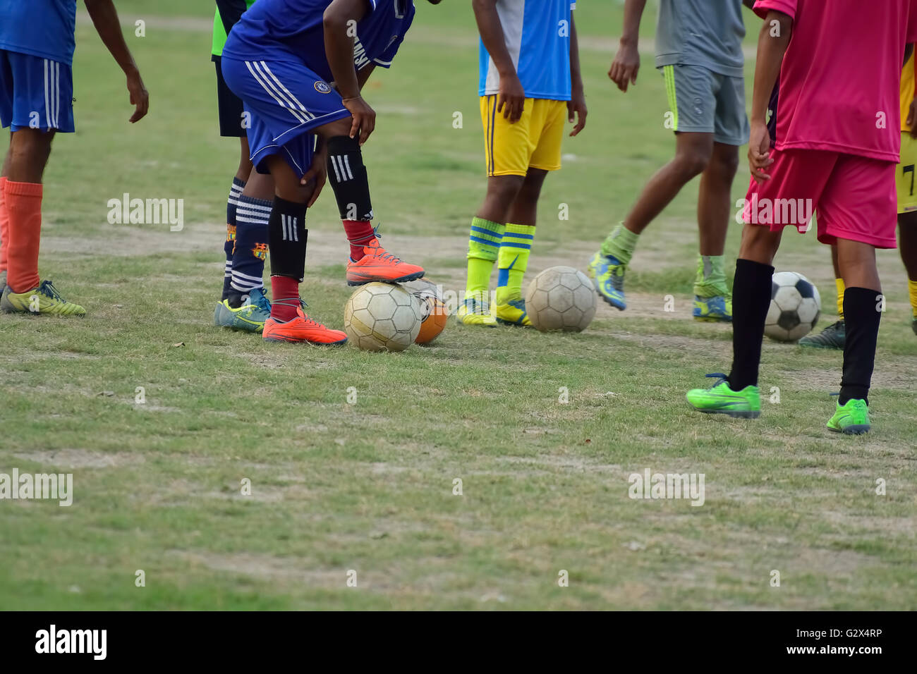 Boys are ready to practice soccer Stock Photo - Alamy