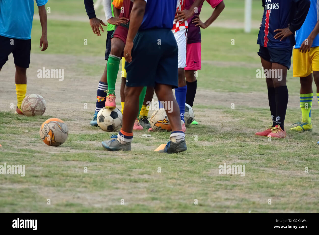 Boys are ready to practice soccer Stock Photo - Alamy