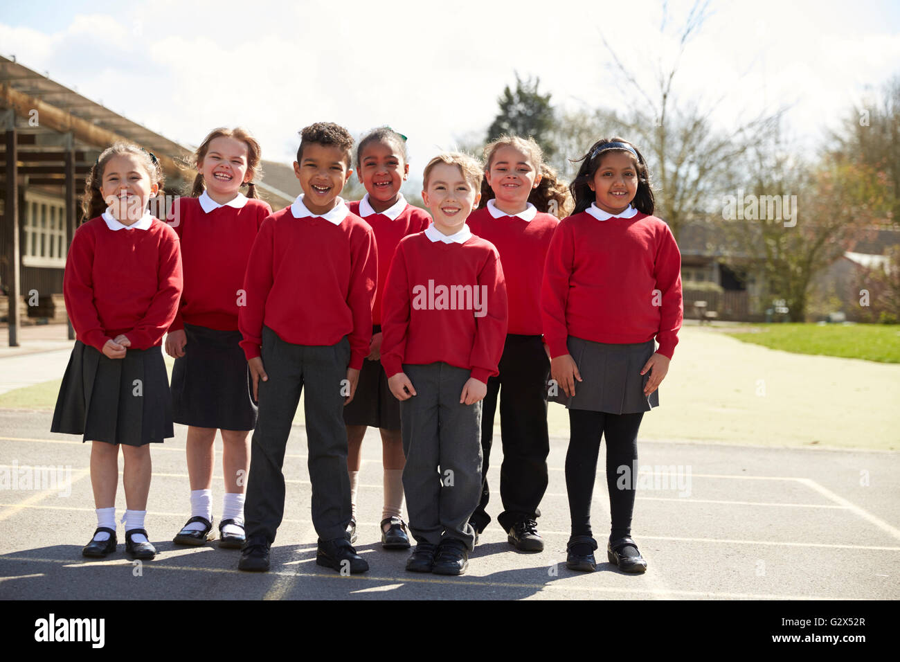 Portrait Of Elementary School Pupils In Playground At Break Stock Photo ...