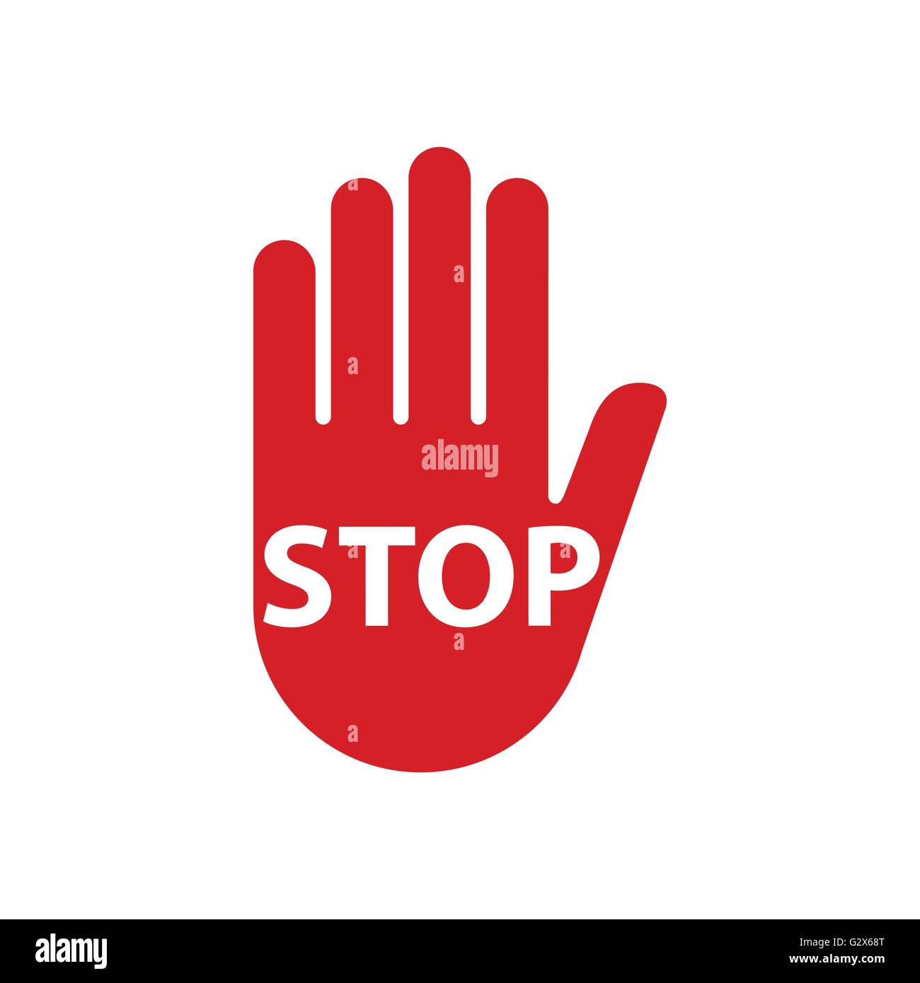 Stop sign red hand vector illustration Stock Vector Image & Art - Alamy