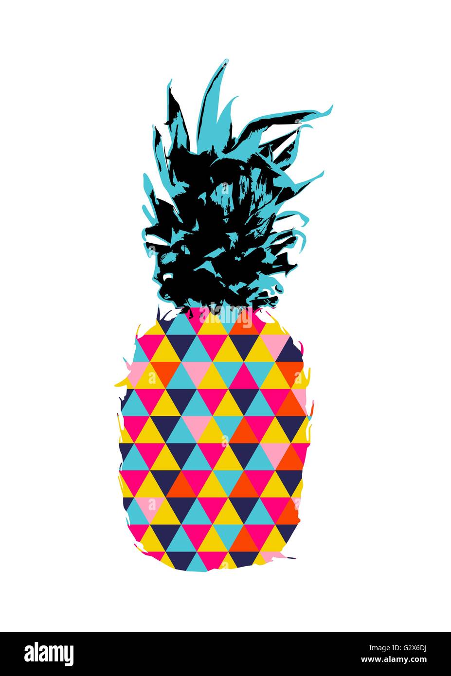 Colorful summer concept illustration of pineapple fruit design with ...