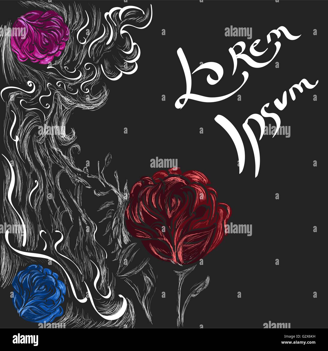 Rose hand drawn background Stock Vector Image & Art - Alamy