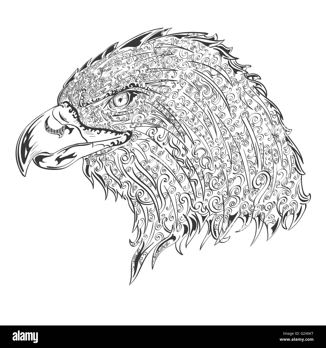 Eagle with crest Black and White Stock Photos & Images - Alamy
