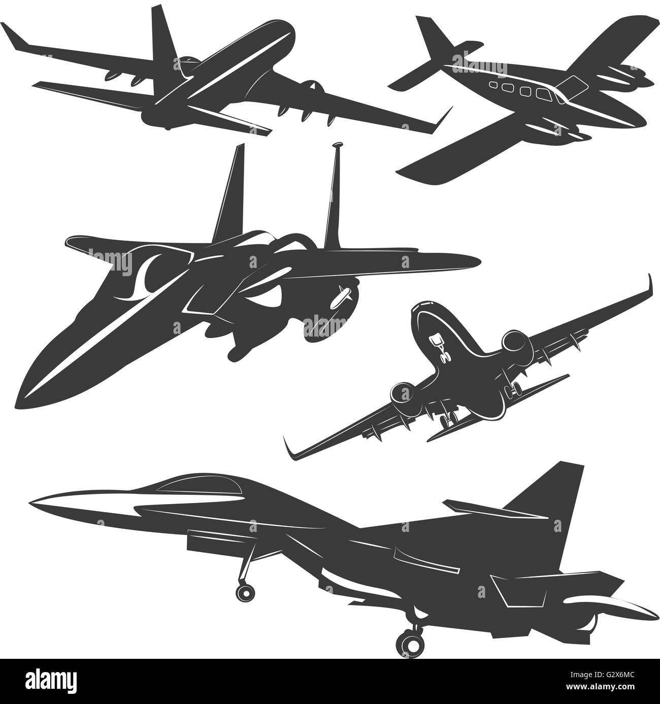 Single engine fighter aircraft Stock Vector Images - Alamy