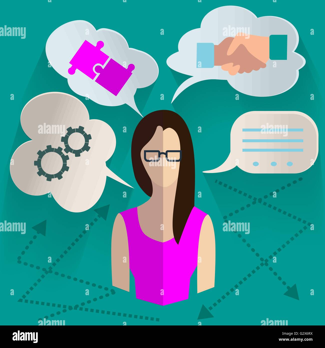 Business woman thinking infographics Stock Vector Image & Art - Alamy