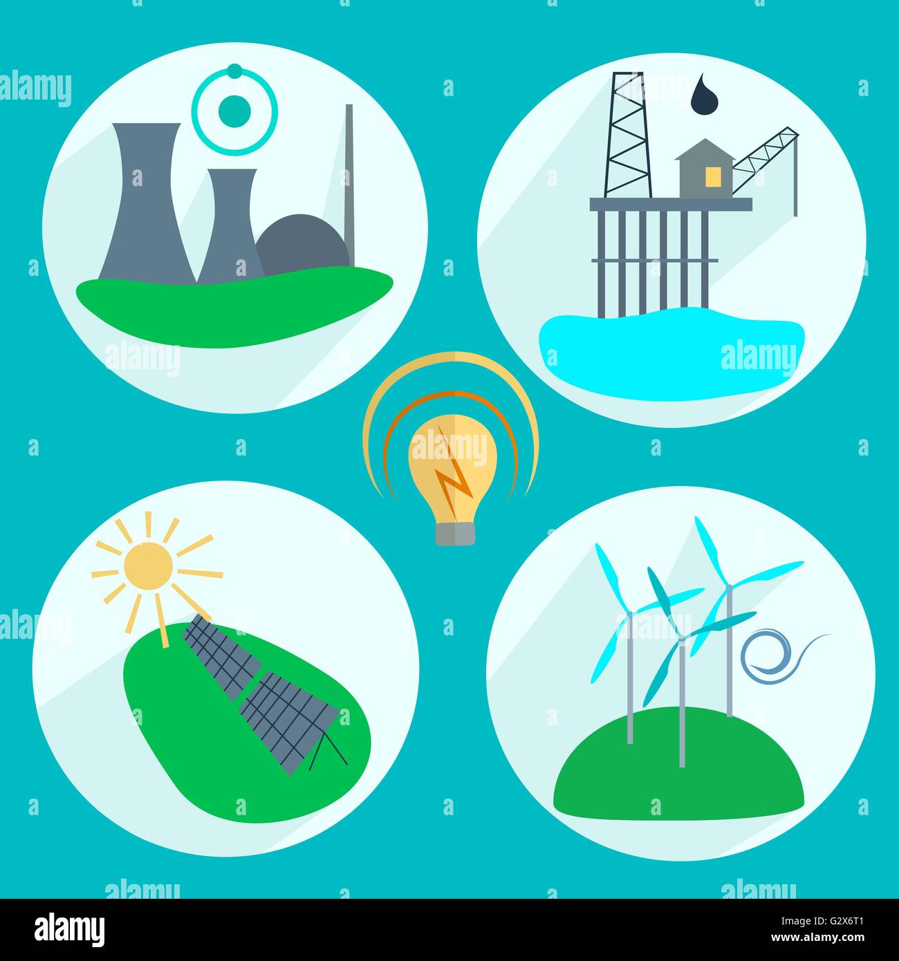 Types Of Energy Production Stock Vector Image And Art Alamy