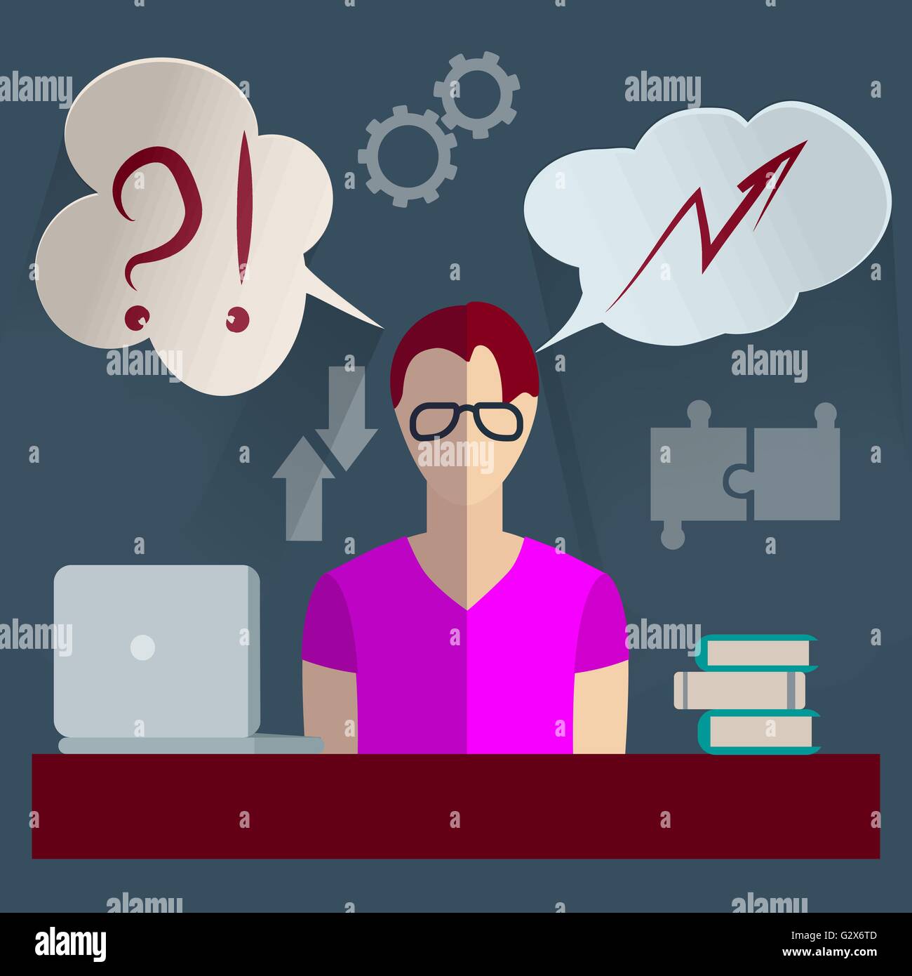 Businessman thinking infographics Stock Vector Image & Art - Alamy