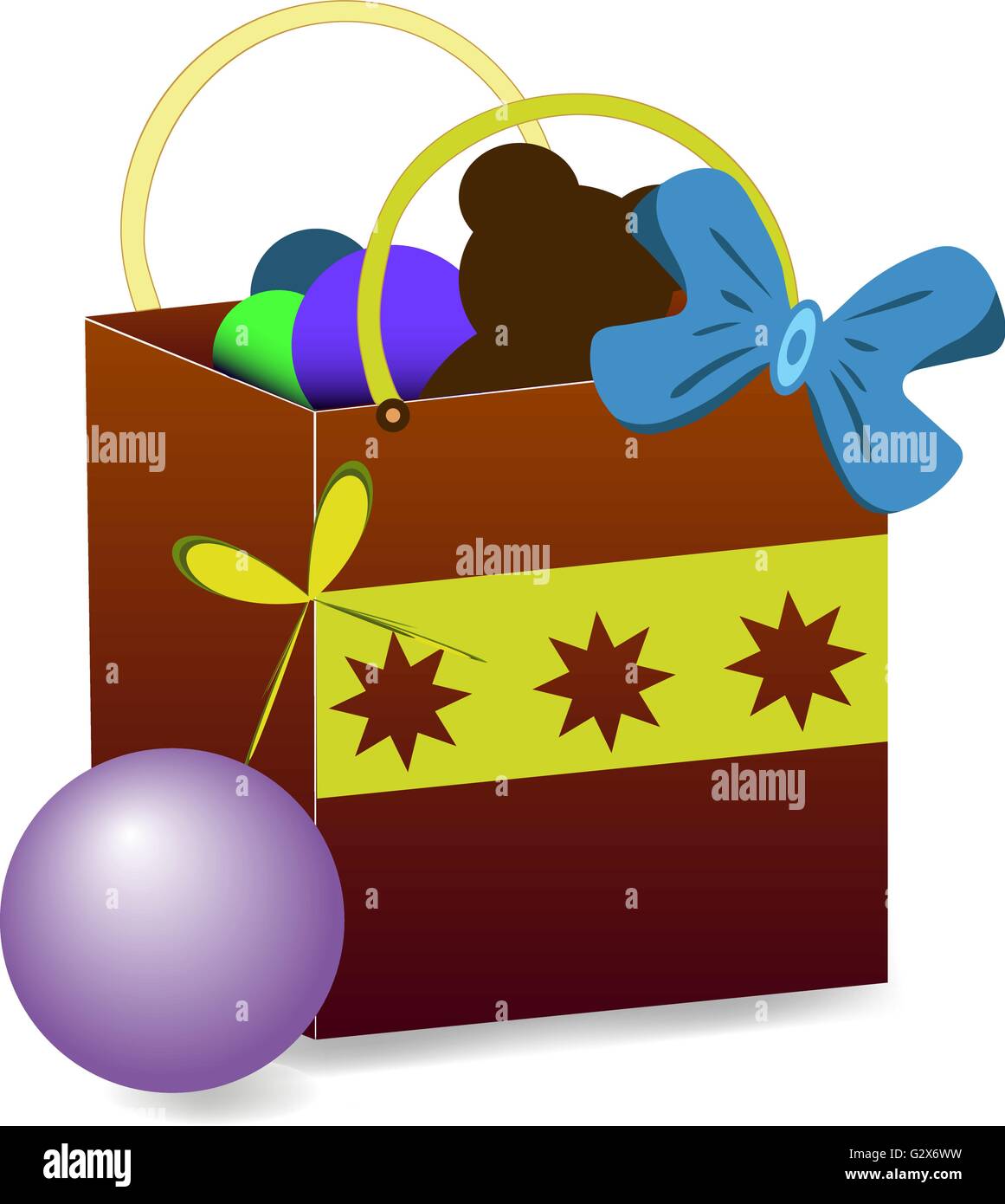 Gift bag vector with toys Stock Vector Image & Art - Alamy