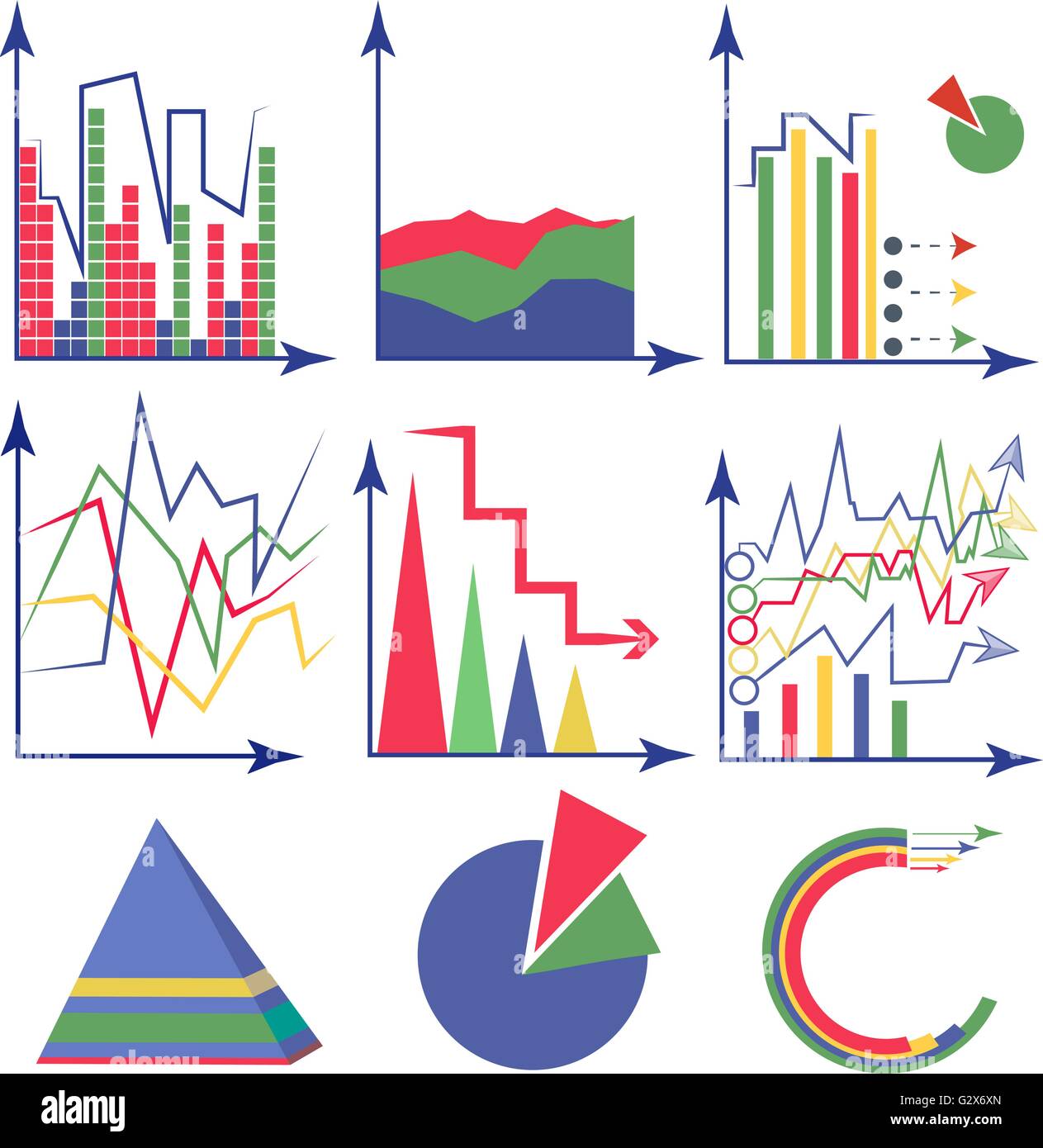 Set chart flat Stock Vector Image & Art - Alamy