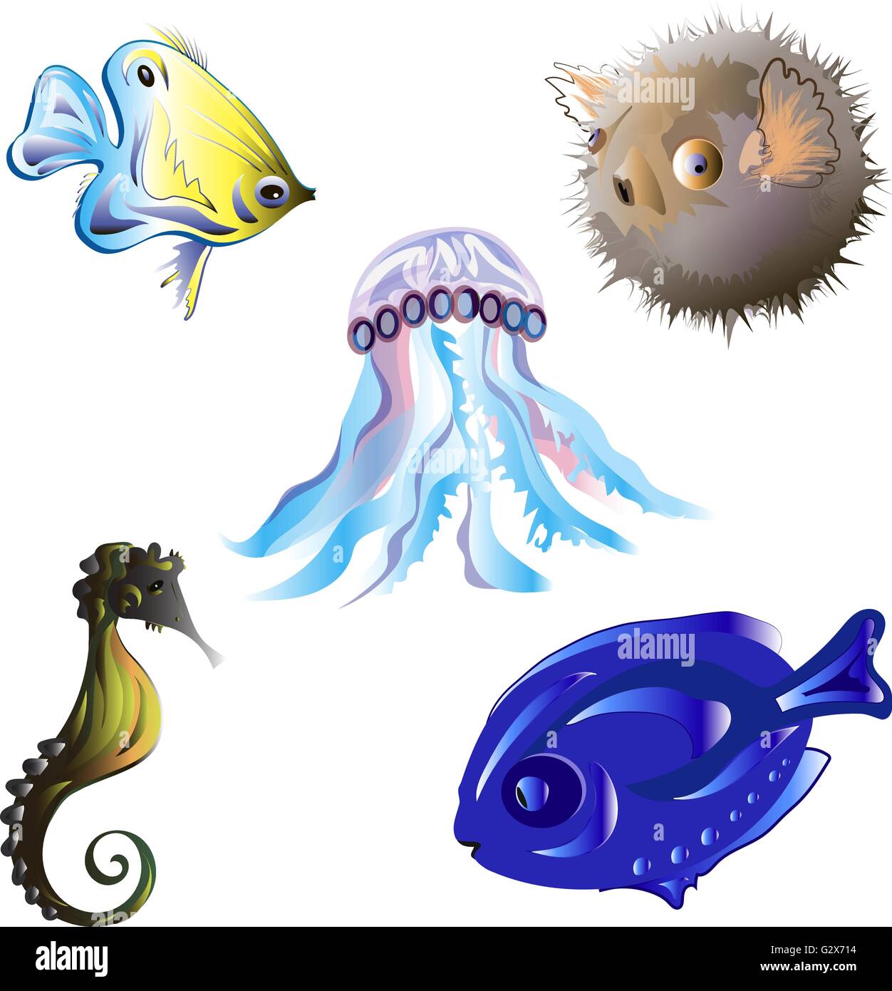 Set different color fish Stock Vector Images - Alamy