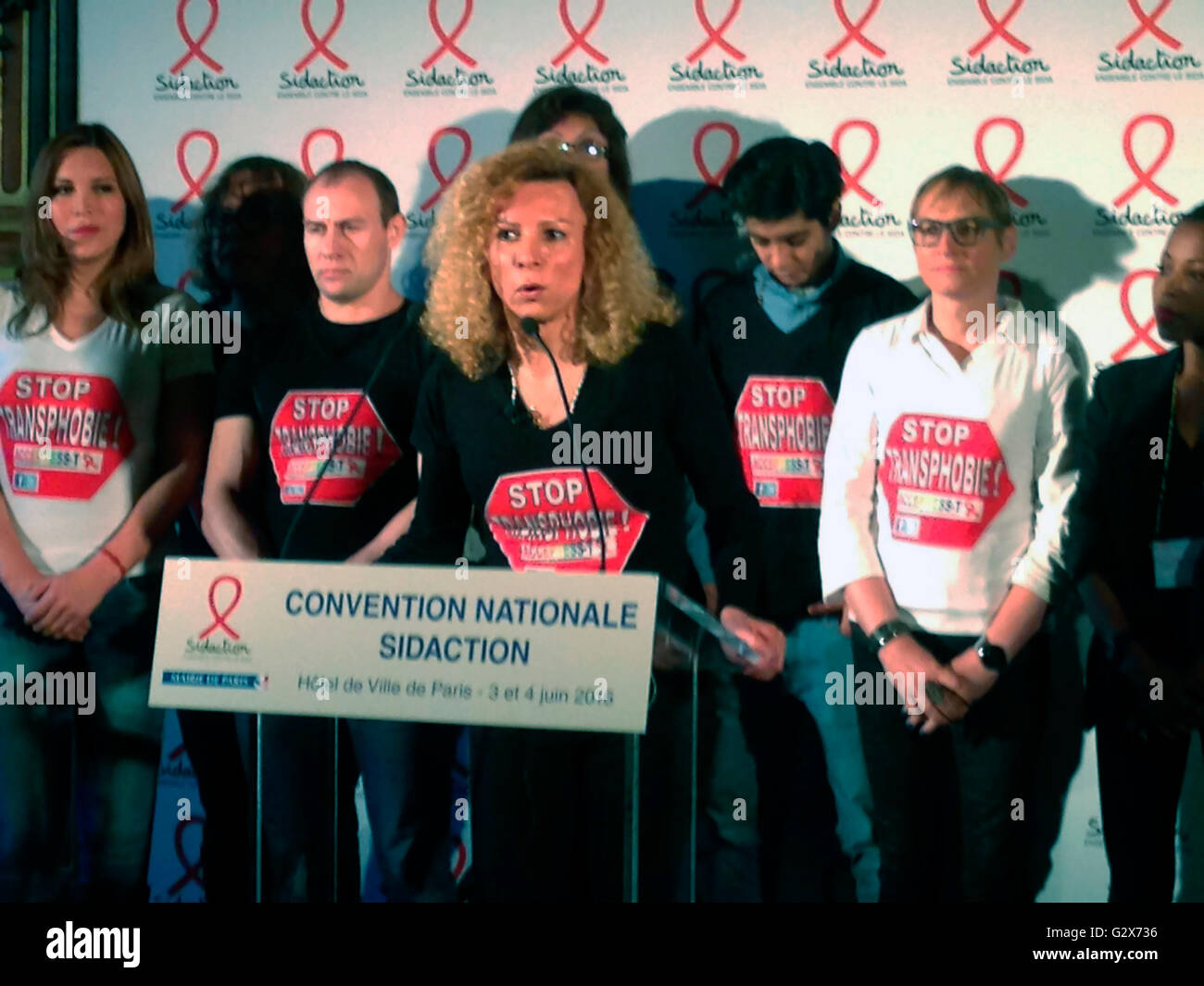 Paris, France, NGO LGBTQ Trans Group Portrait Acepptess-T at Sidaction ...