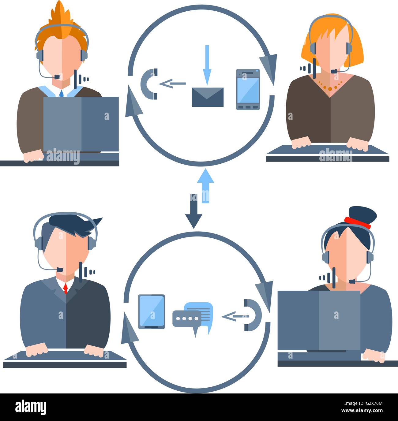 Call center line icon hi-res stock photography and images - Alamy