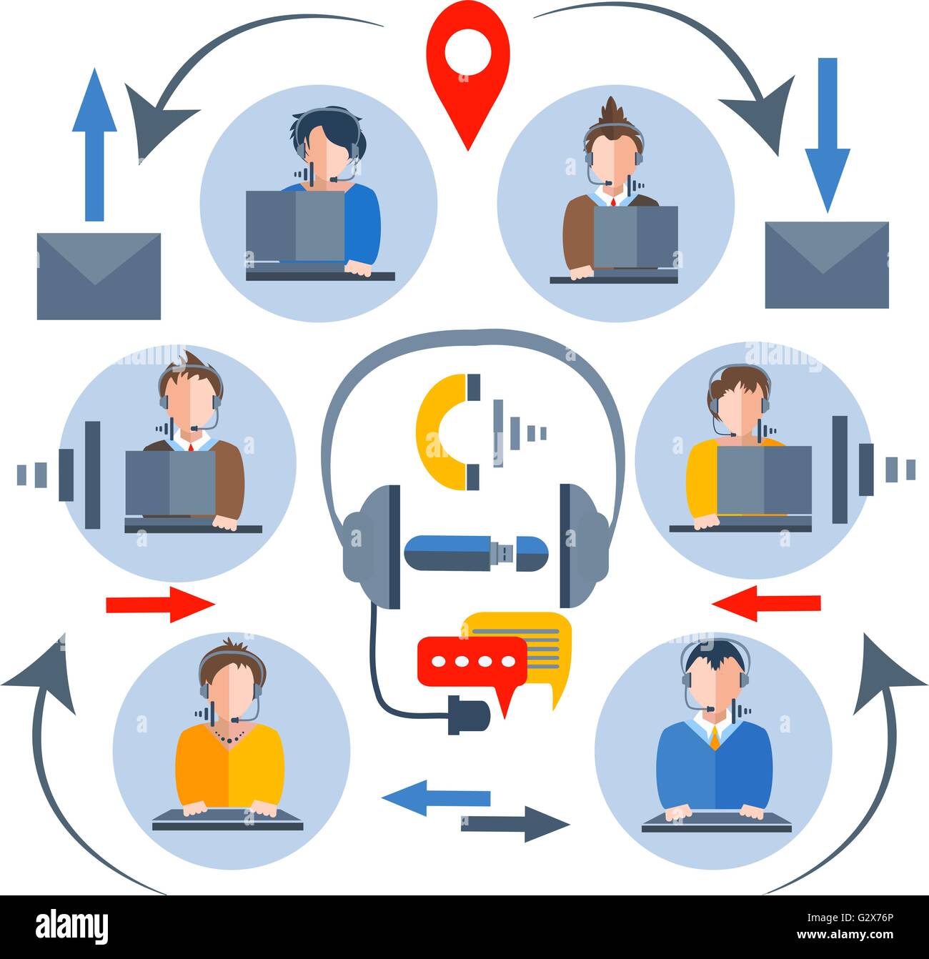 Telephone operators Stock Vector Images - Alamy