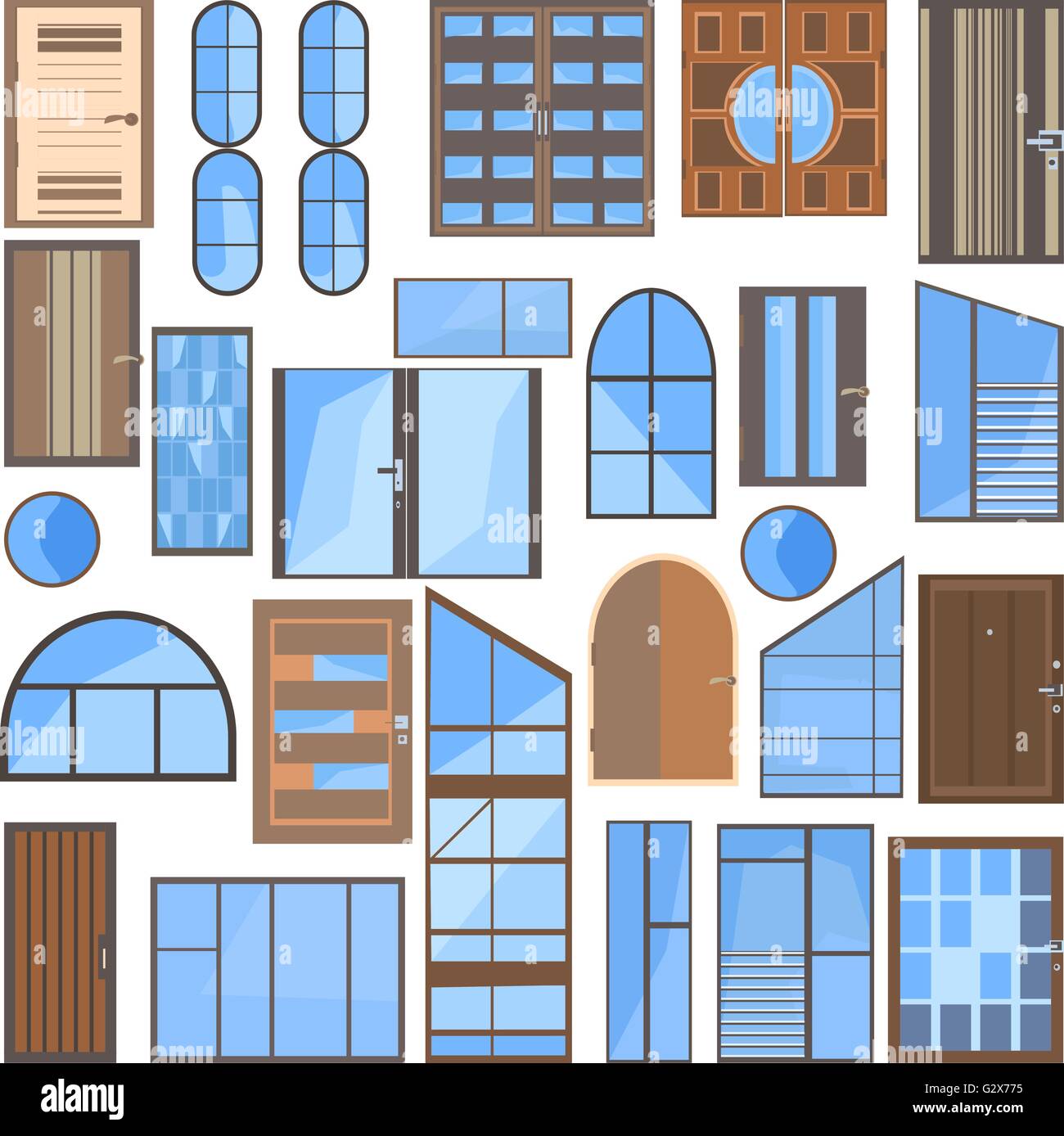 Bright blue door window Stock Vector Images - Alamy