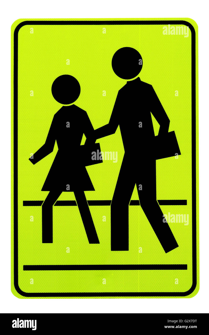 Sign with pedestrian crossing Cut Out Stock Images & Pictures - Alamy