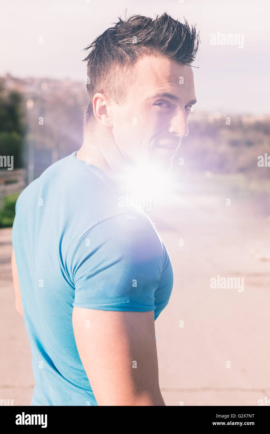 Focused handsome athlete resting hi-res stock photography and images ...