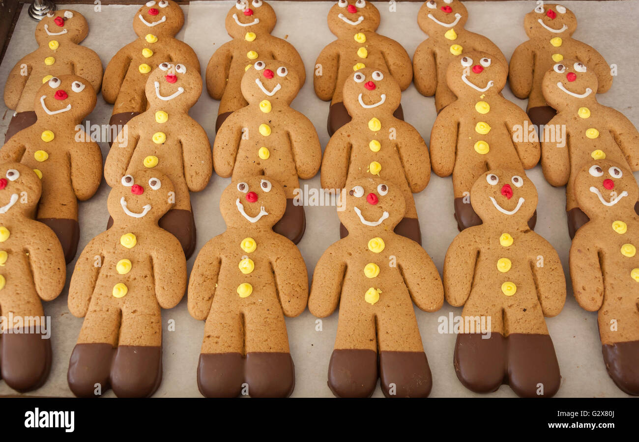 Gingerbread men in bakery, High Street, Hampton Hill, Borough of ...