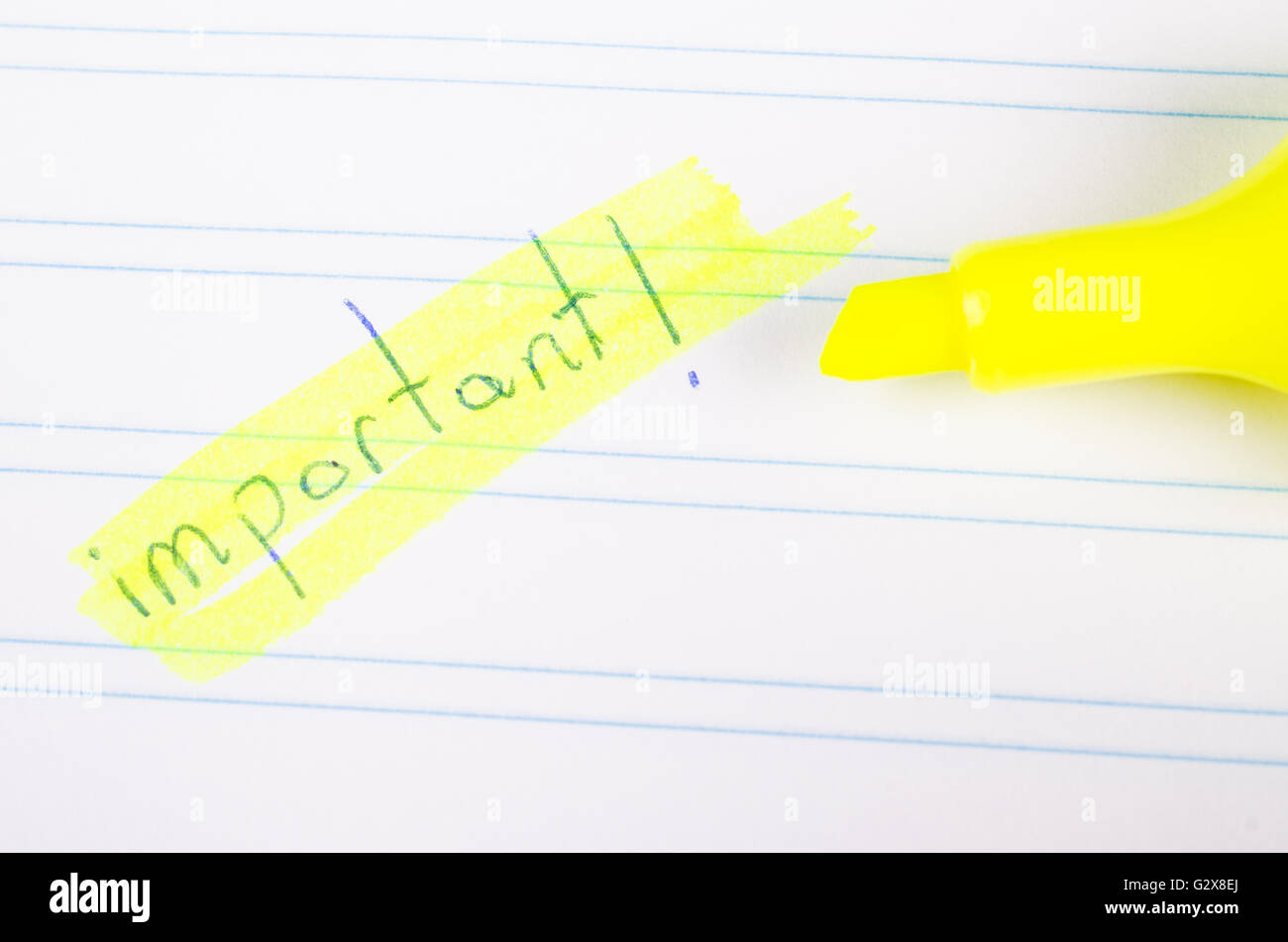 Text marker highlighting a core idea, a concept Stock Photo - Alamy