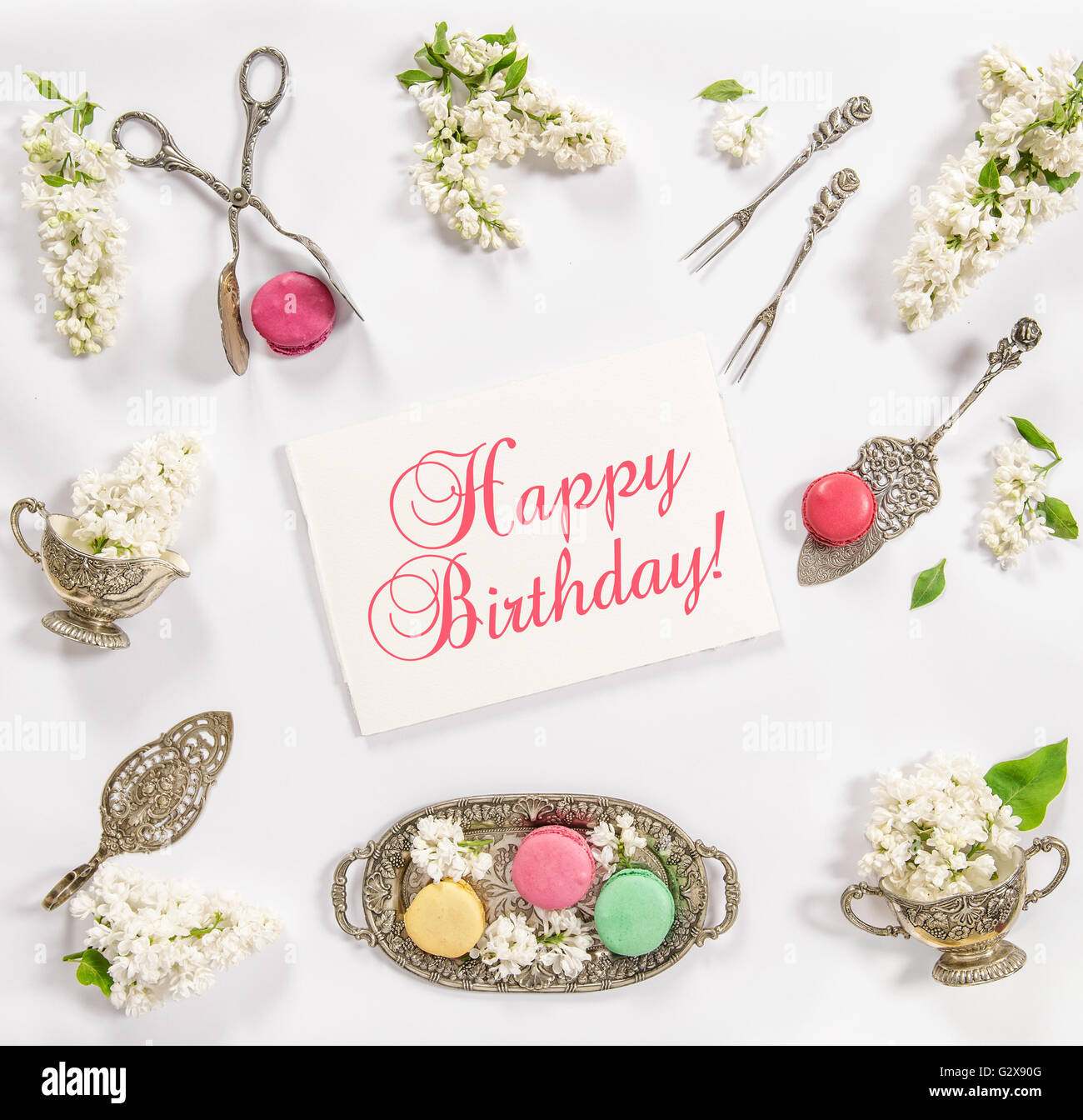 Birthday card with macaroons hi-res stock photography and images - Alamy