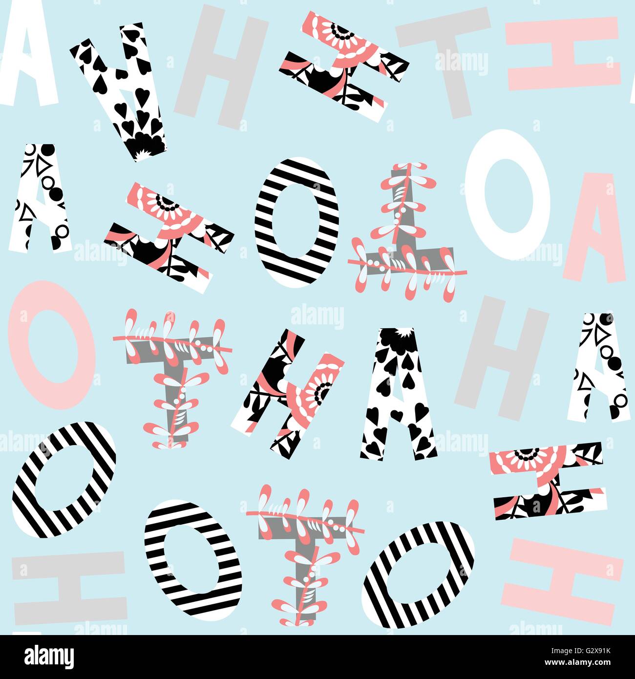 Letters seamless pattern and seamless pattern in swatch menu, vector ...