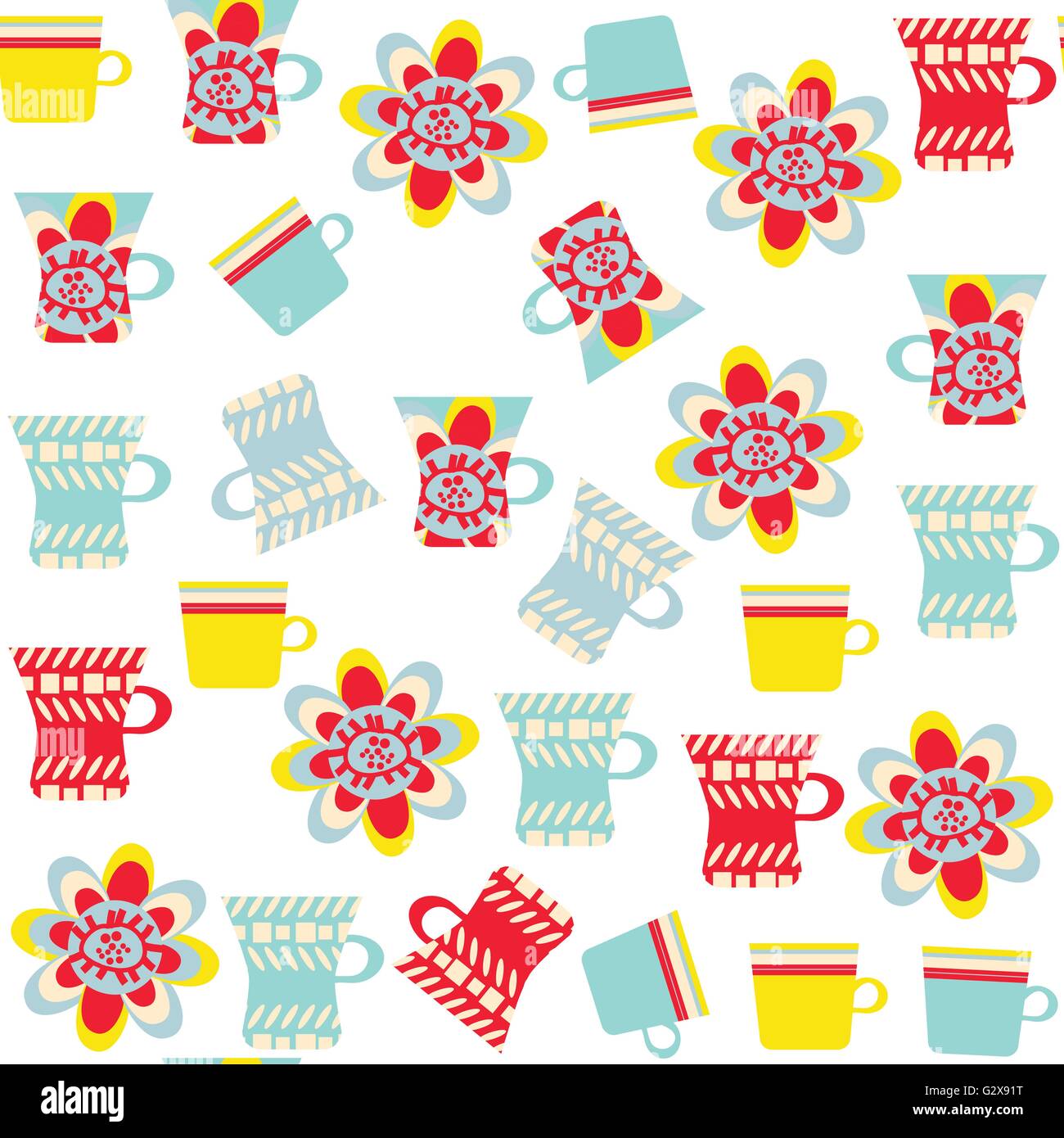 Cute bright cup seamless pattern and seamless pattern in swatch menu ...