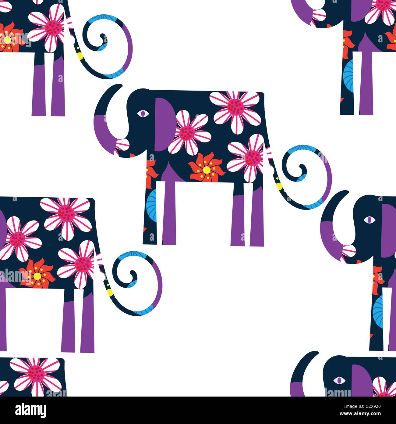 Traditional indian textile elephant pattern hi-res stock photography ...