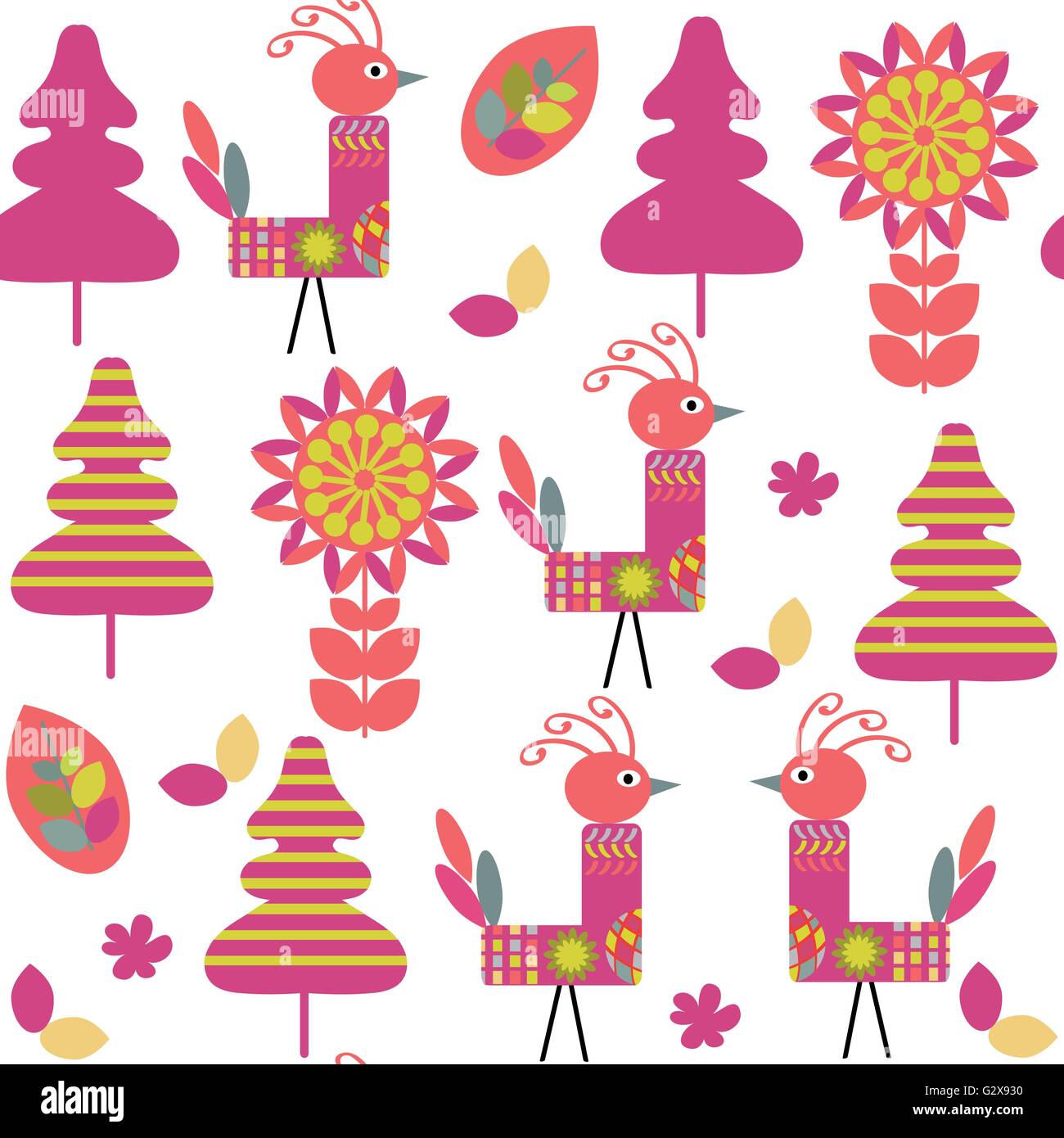 Odd birds seamless kids pattern and seamless pattern in swatch menu ...