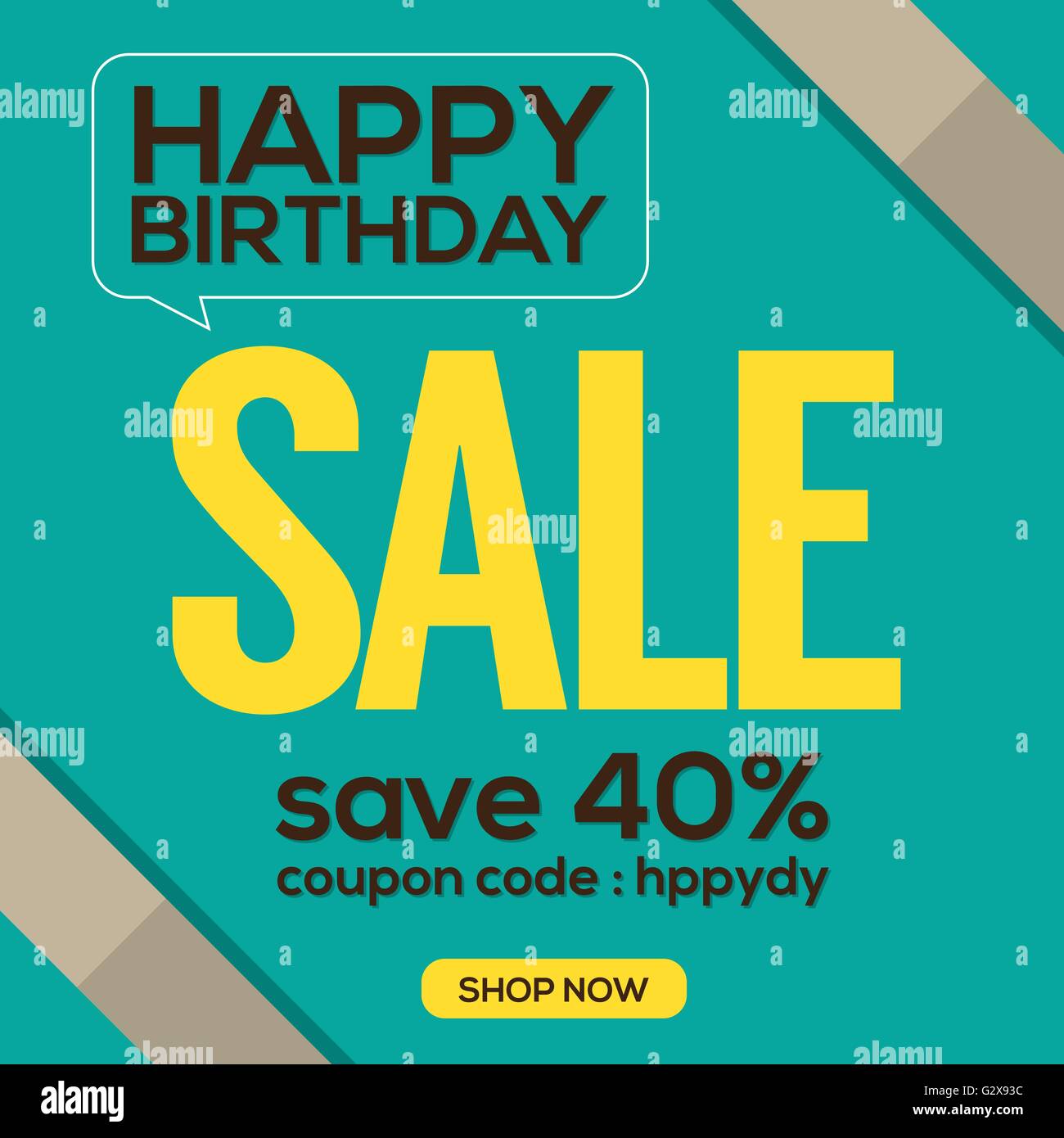 Happy Birthday Sale Banner Vector Illustration Stock Vector Image & Art ...