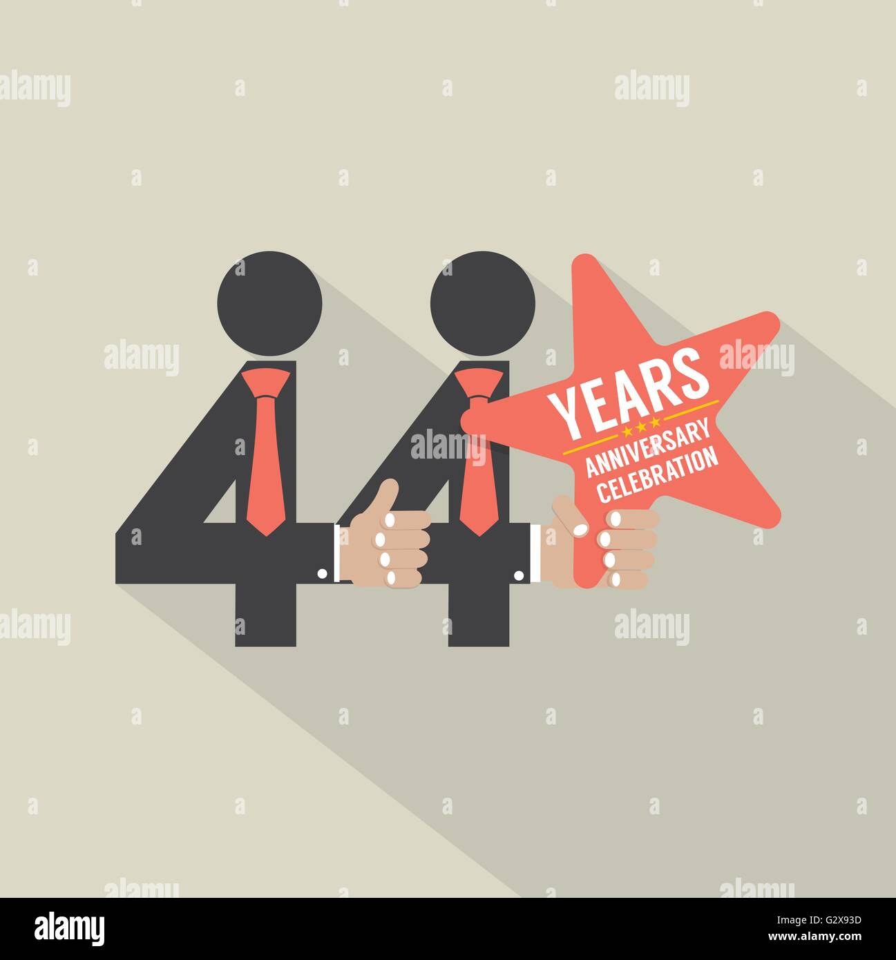 44th Years Anniversary Typography Design Vector Illustration Stock ...
