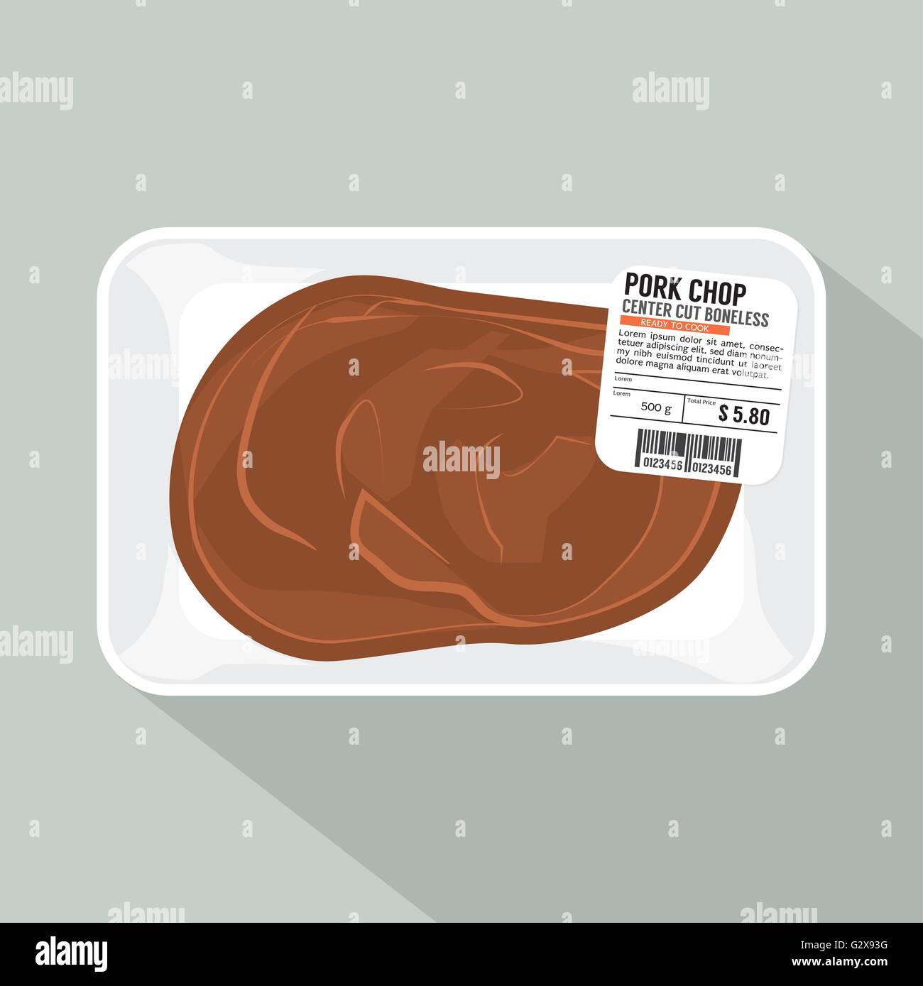 Raw Pork Pack Vector Illustration Stock Vector Image & Art - Alamy