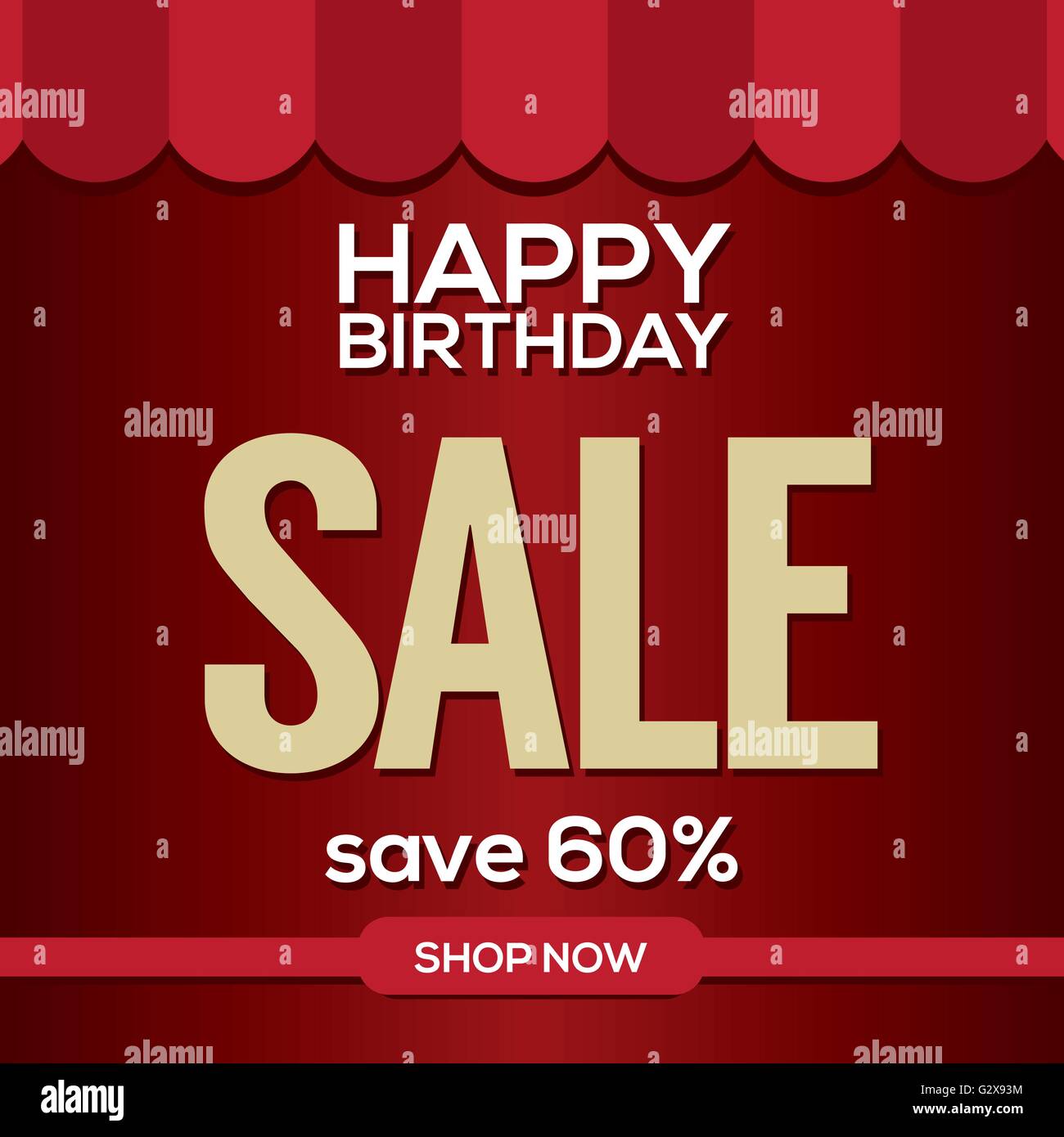 Happy Birthday Sale Banner Vector Illustration Stock Vector Image & Art ...