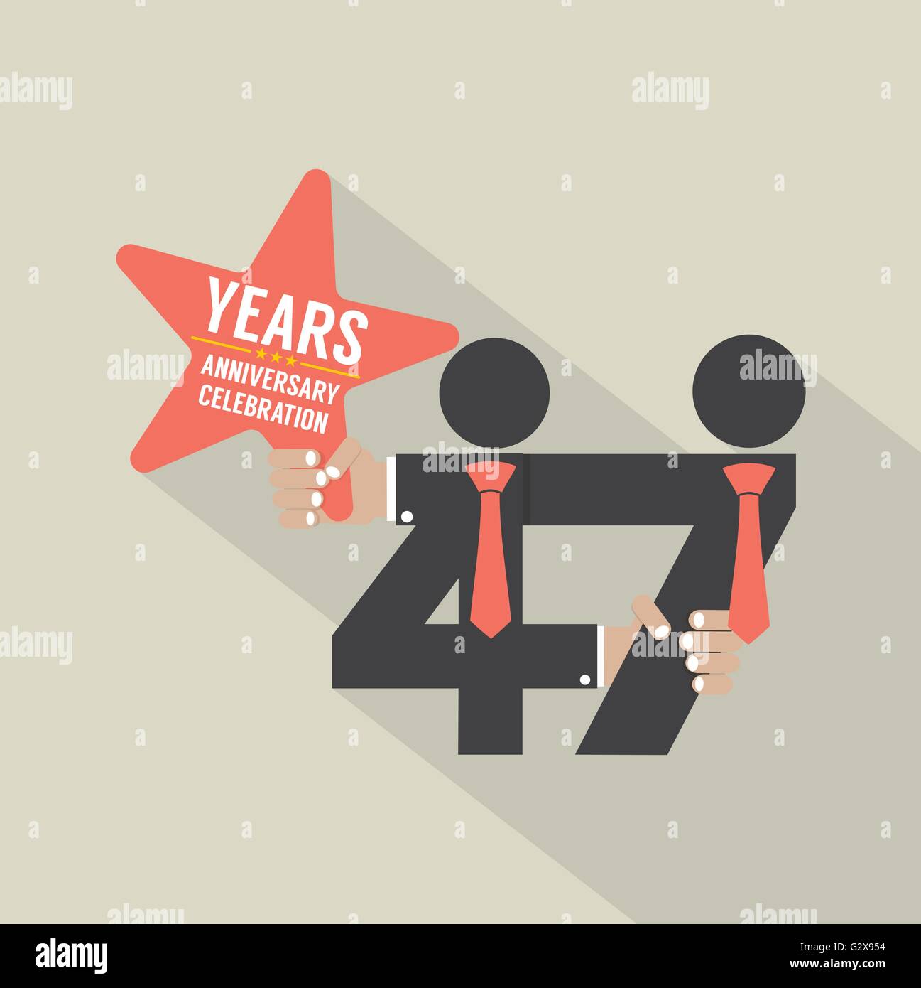 47th Years Anniversary Typography Design Vector Illustration Stock ...