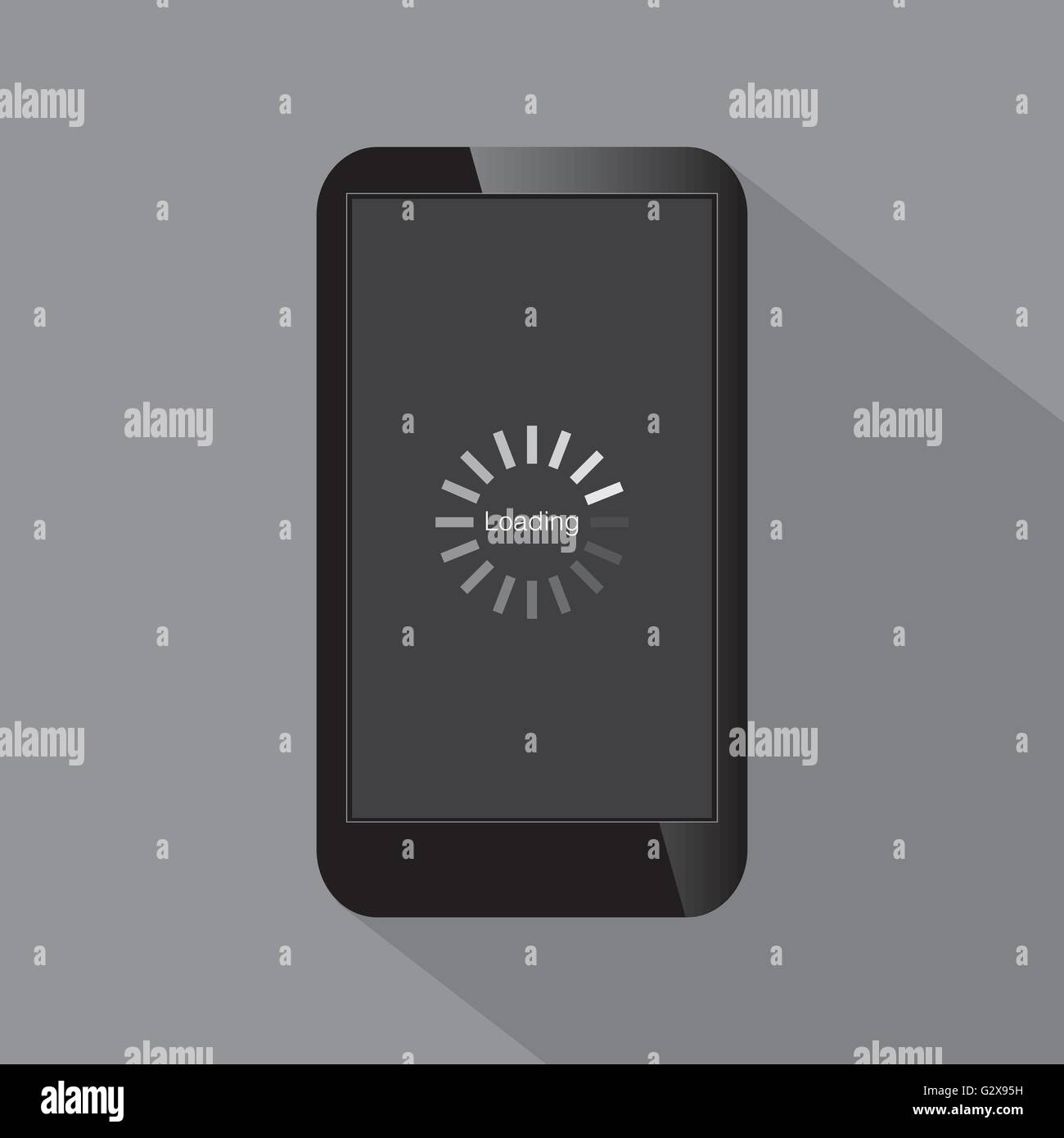 Loading Screen On Smartphone Vector Illustration Stock Vector Image ...