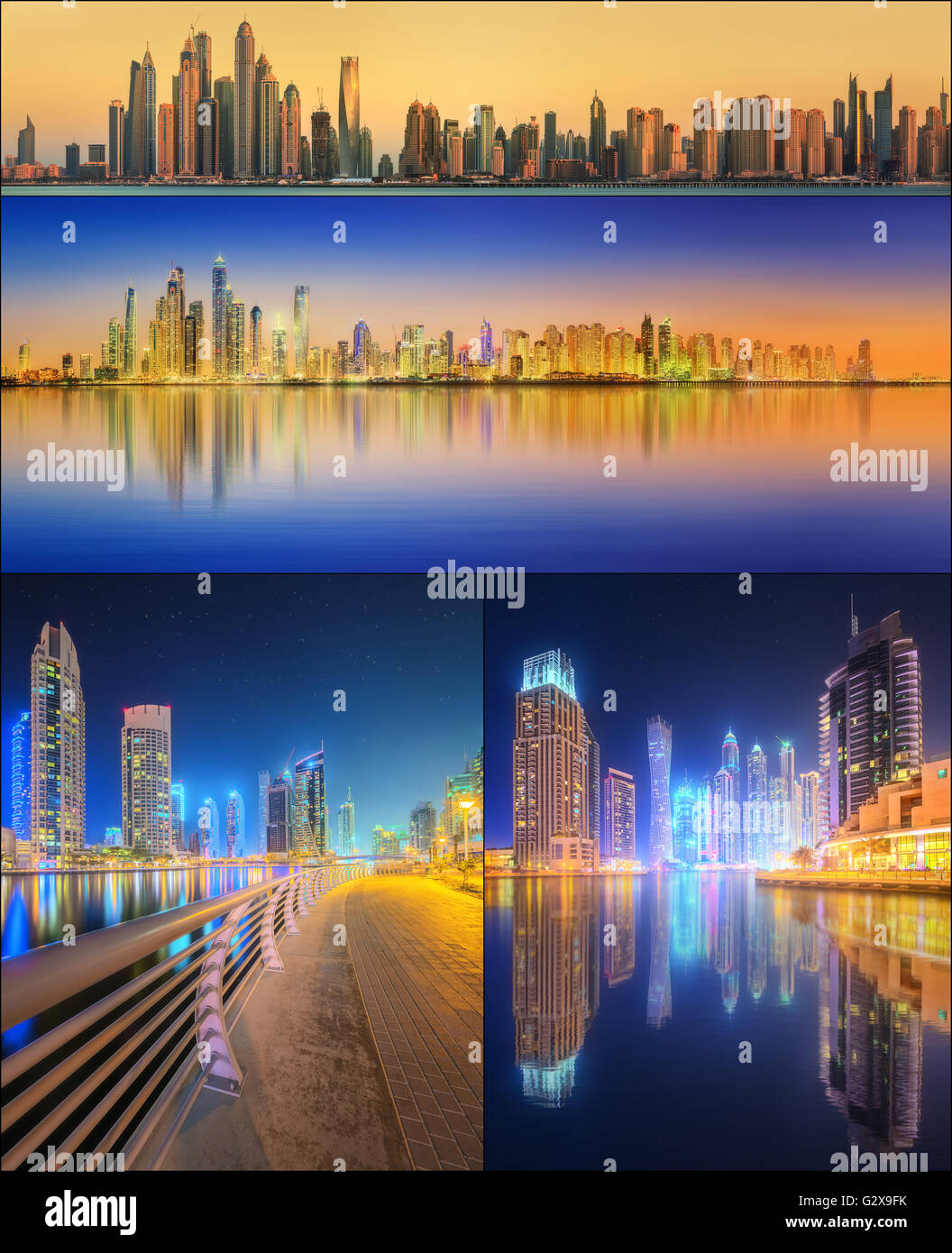 Beautiful cityscape set and collage of Dubai, UAE Stock Photo - Alamy