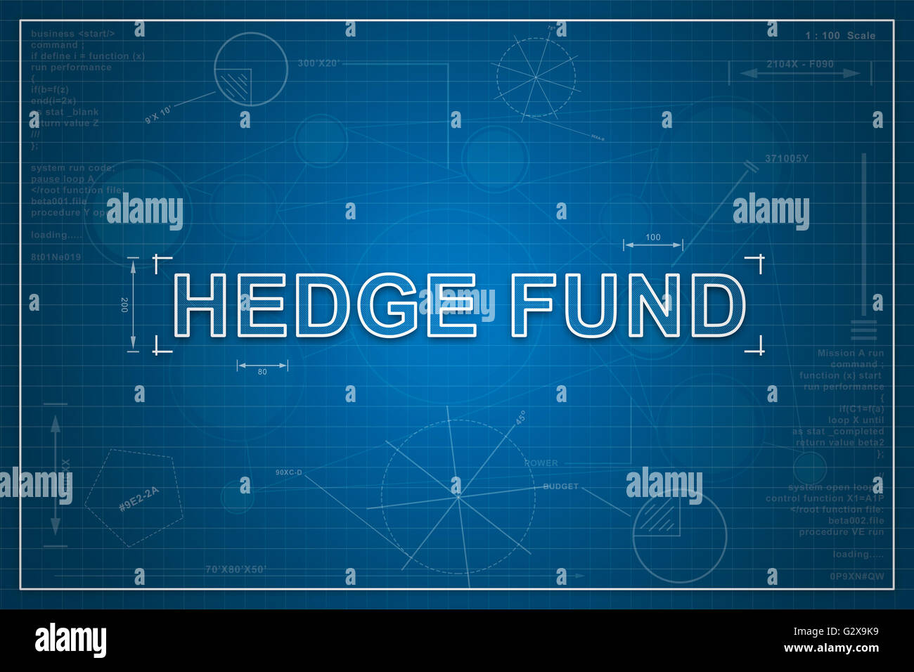 hedge fund on paper blueprint background, business concept Stock Photo ...